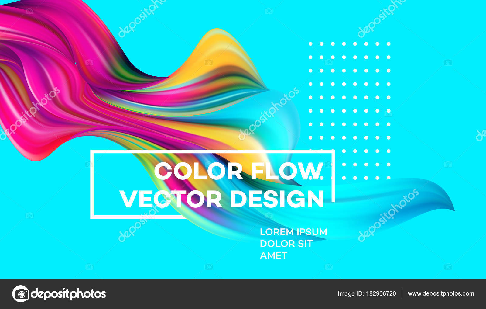 Modern colorful flow poster. Wave Liquid shape in blue color background ...