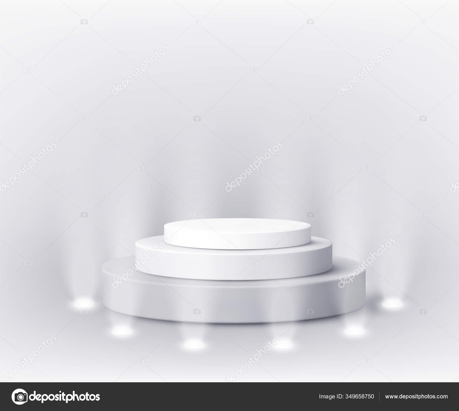 Round empty podium. Award ceremony concept. Stage backdrop. Vector ...