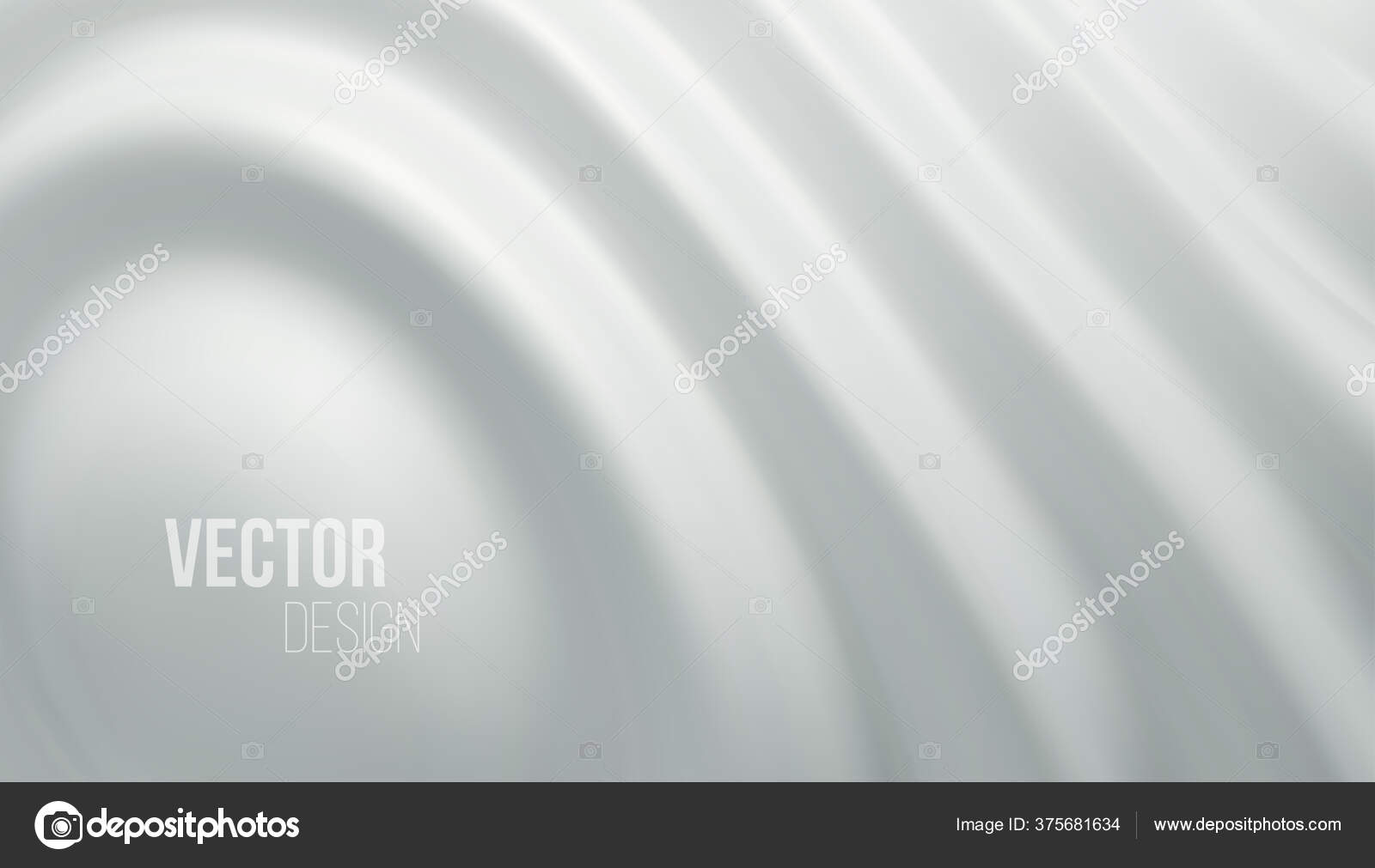 White shiny liquid waves 3d realistic background. Vector illustration ...