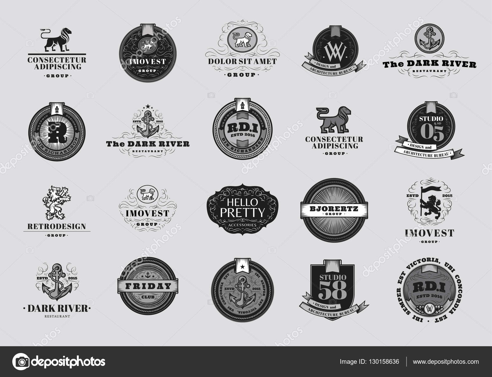 Retro Emblems and Logotypes Stock Vector by ©verywell 130158636