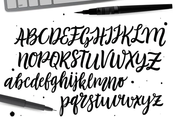 Vector Alphabet. Calligraphic font. Unique Custom Characters. Hand ...