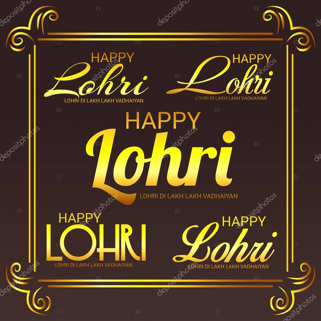 Ilustración vectorial en el festival Feliz fondo Lohri con mensaje ...