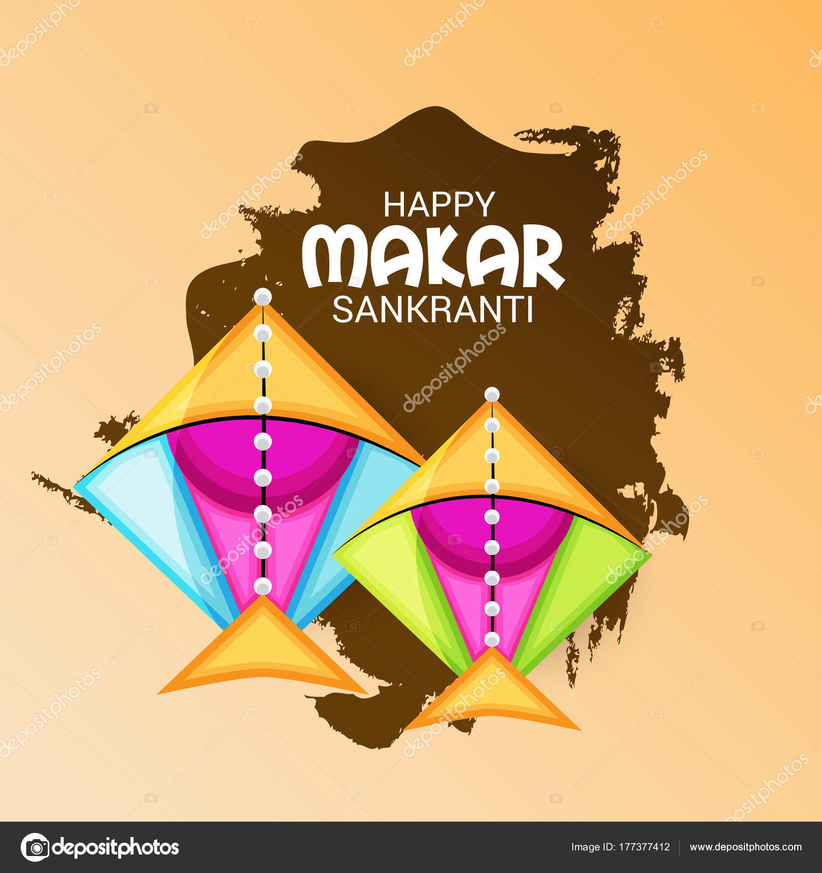 Vector Illustration Background Happy Makar Sankranti — Stock Vector ...