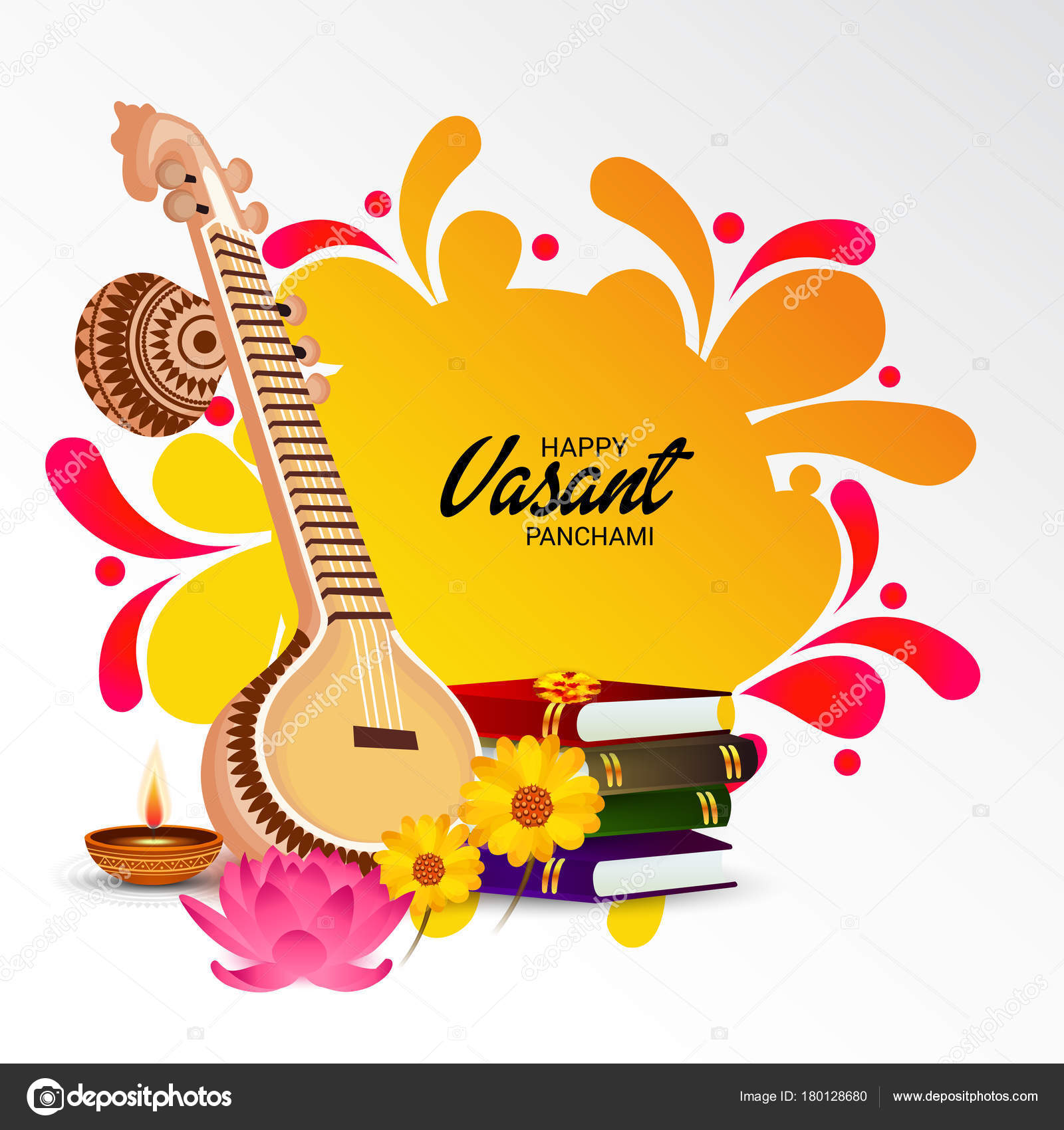 Vector Illustration Background Happy Vasant Panchami ⬇ Vector Image by ...