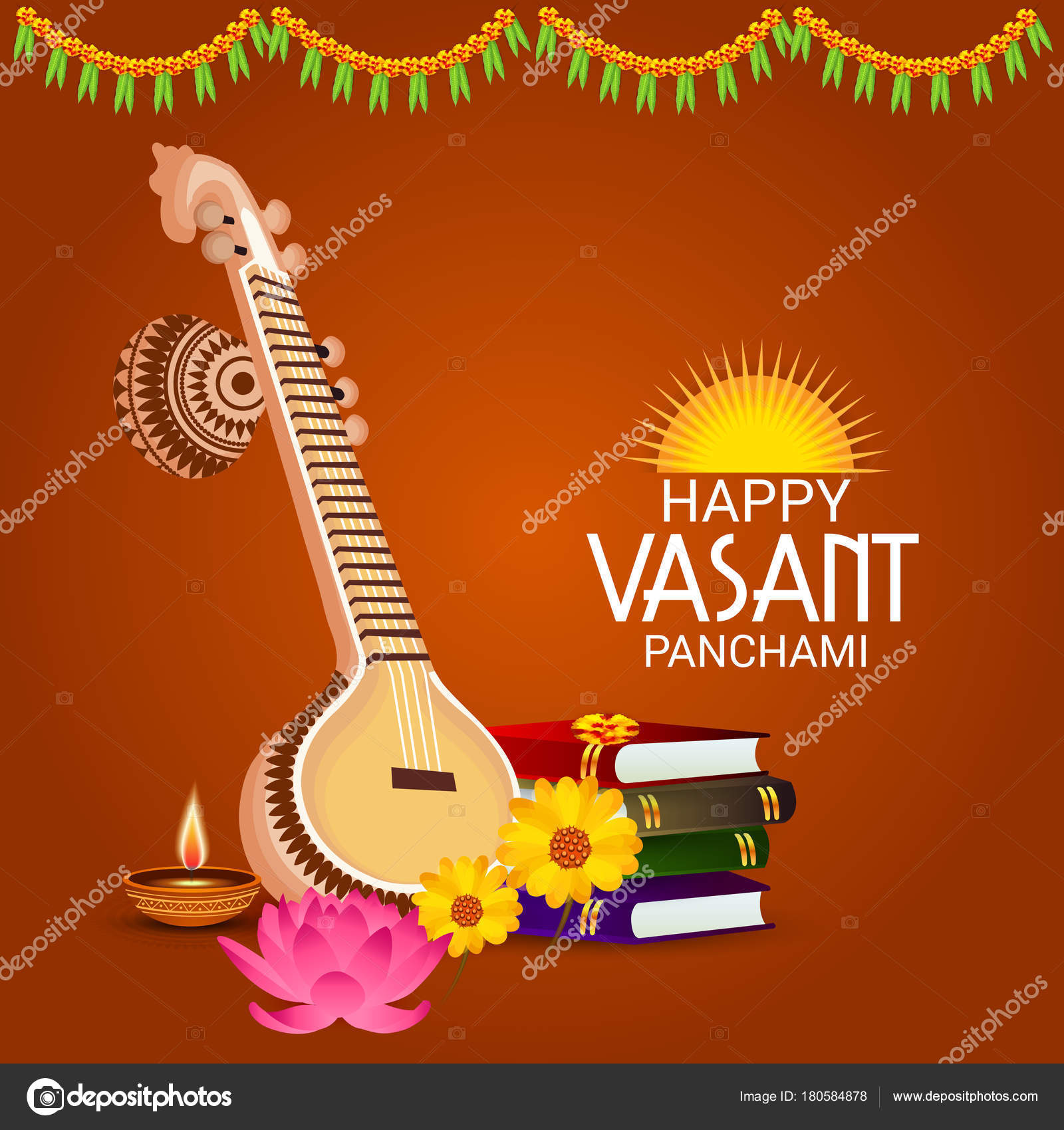 Vector Illustration Background Happy Vasant Panchami Stock Vector by ...
