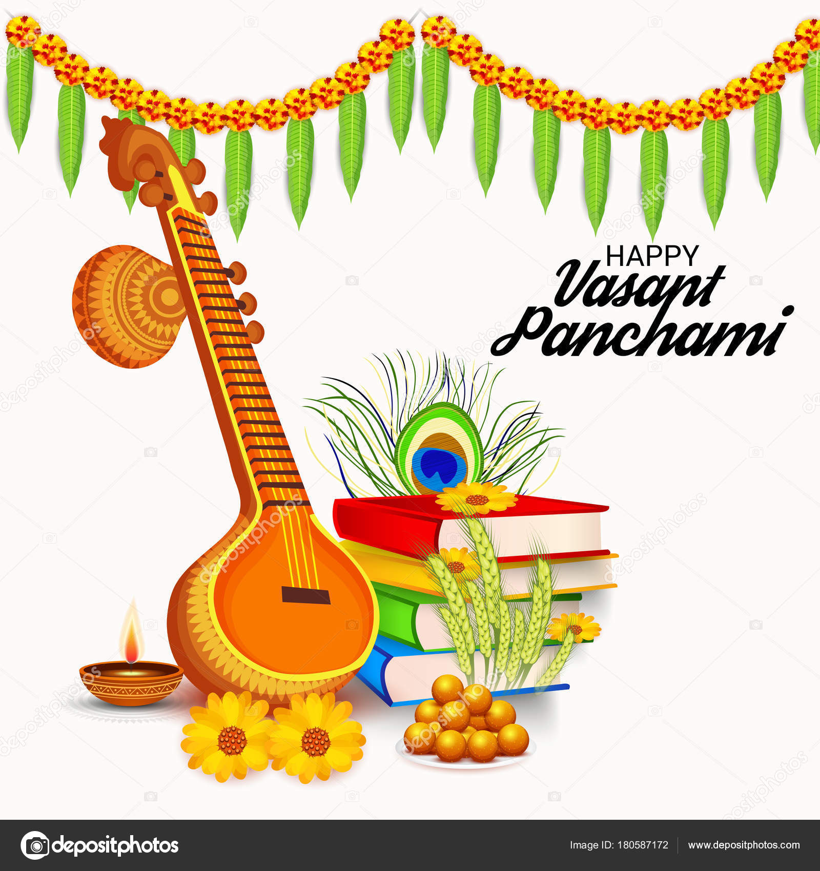 Vector Illustration Background Happy Vasant Panchami Stock Vector Image by ©SSDN #180587172