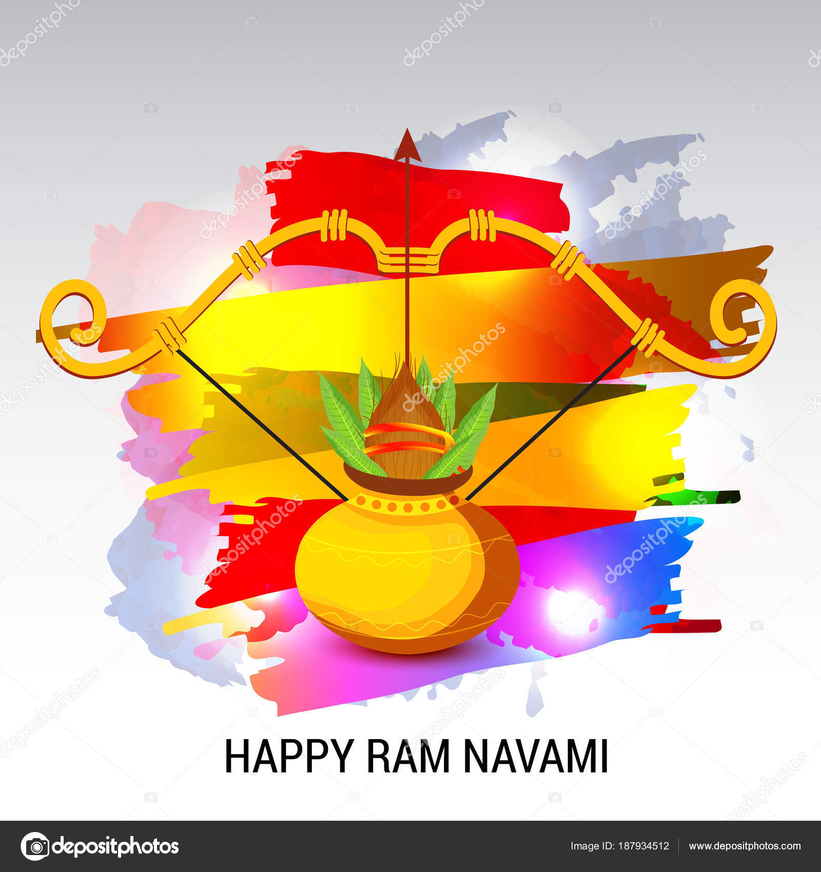 Vector Illustration Background Ram Navami Stock Vector by ©SSDN 187934512