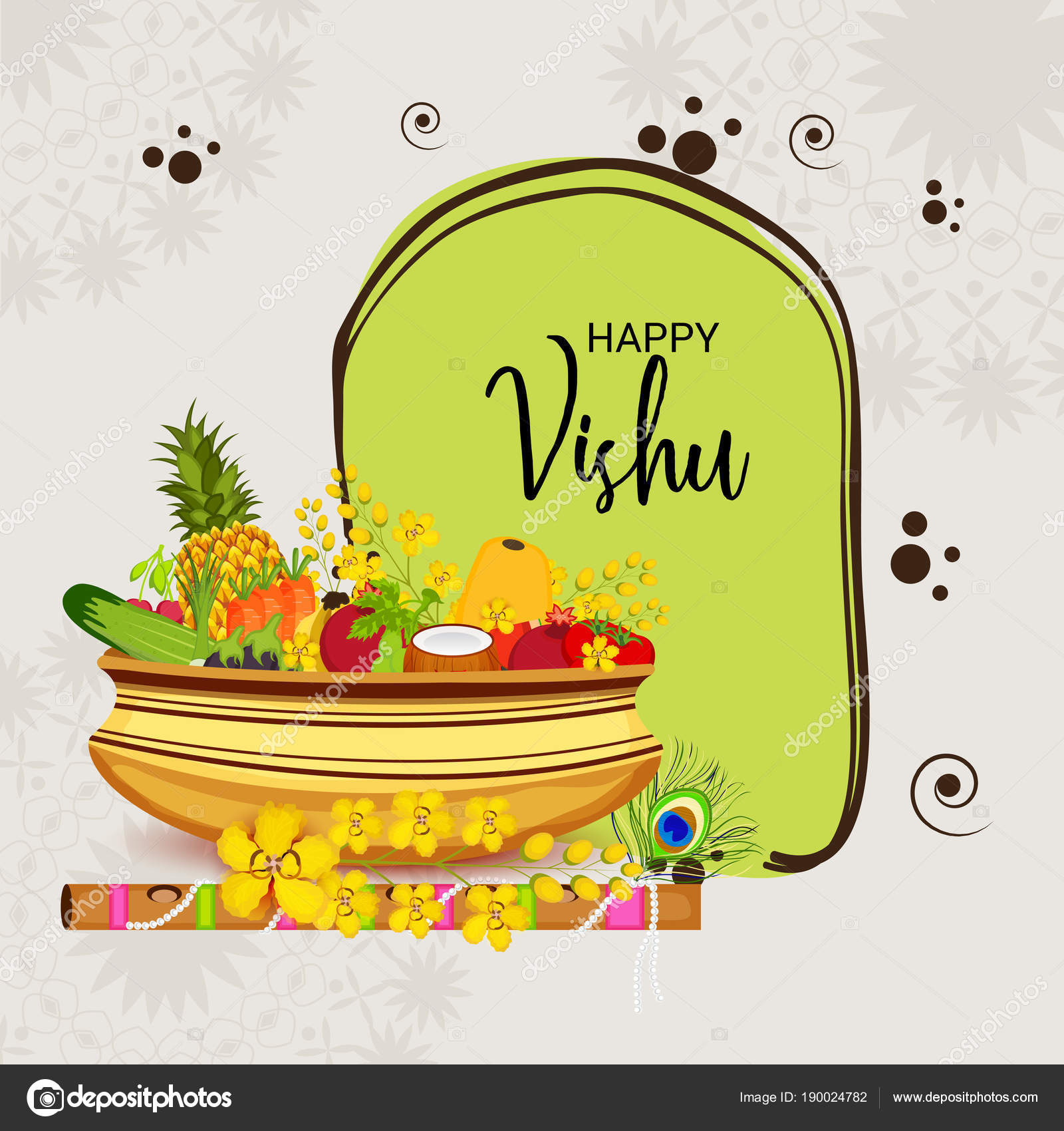 Vector Illustration Background Happy Vishu Stock Vector Image by ©SSDN ...