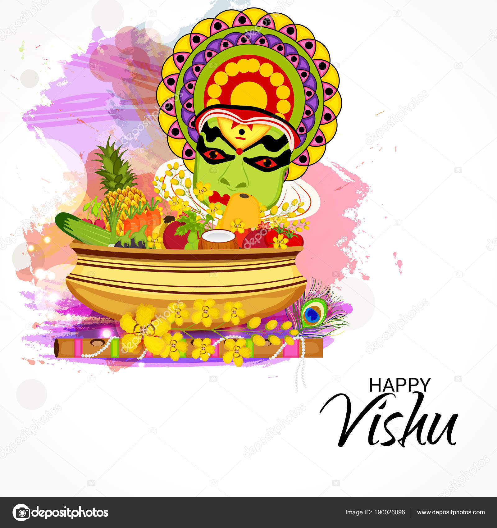 Vector Illustration Background Happy Vishu Stock Vector Image by ©SSDN ...
