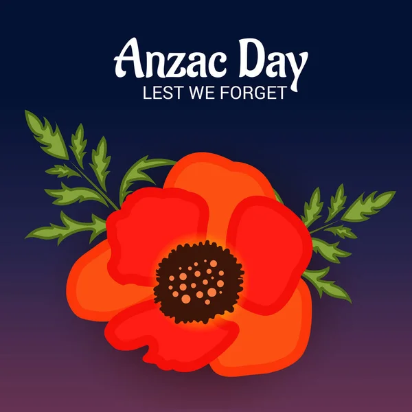 Anzac Day Poppy invitation card. Lest We Forget quote. 25th April date ...