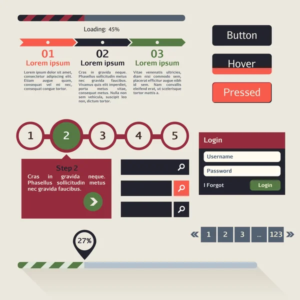 Progress bar set. Loading status bar vector web indicator. Process download step by step. Stock ...