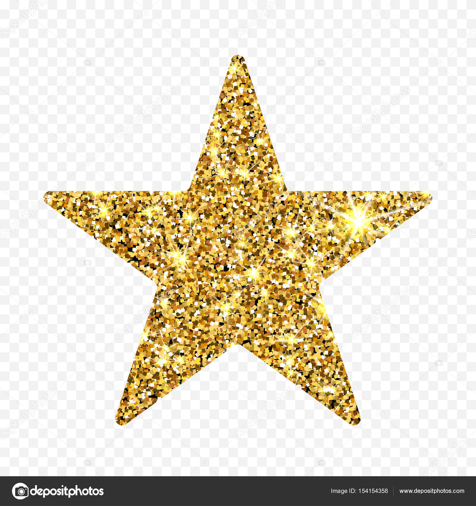 Gouden glitter vector ster. Gouden schittering. Amberdeeltjes. Luxe ...