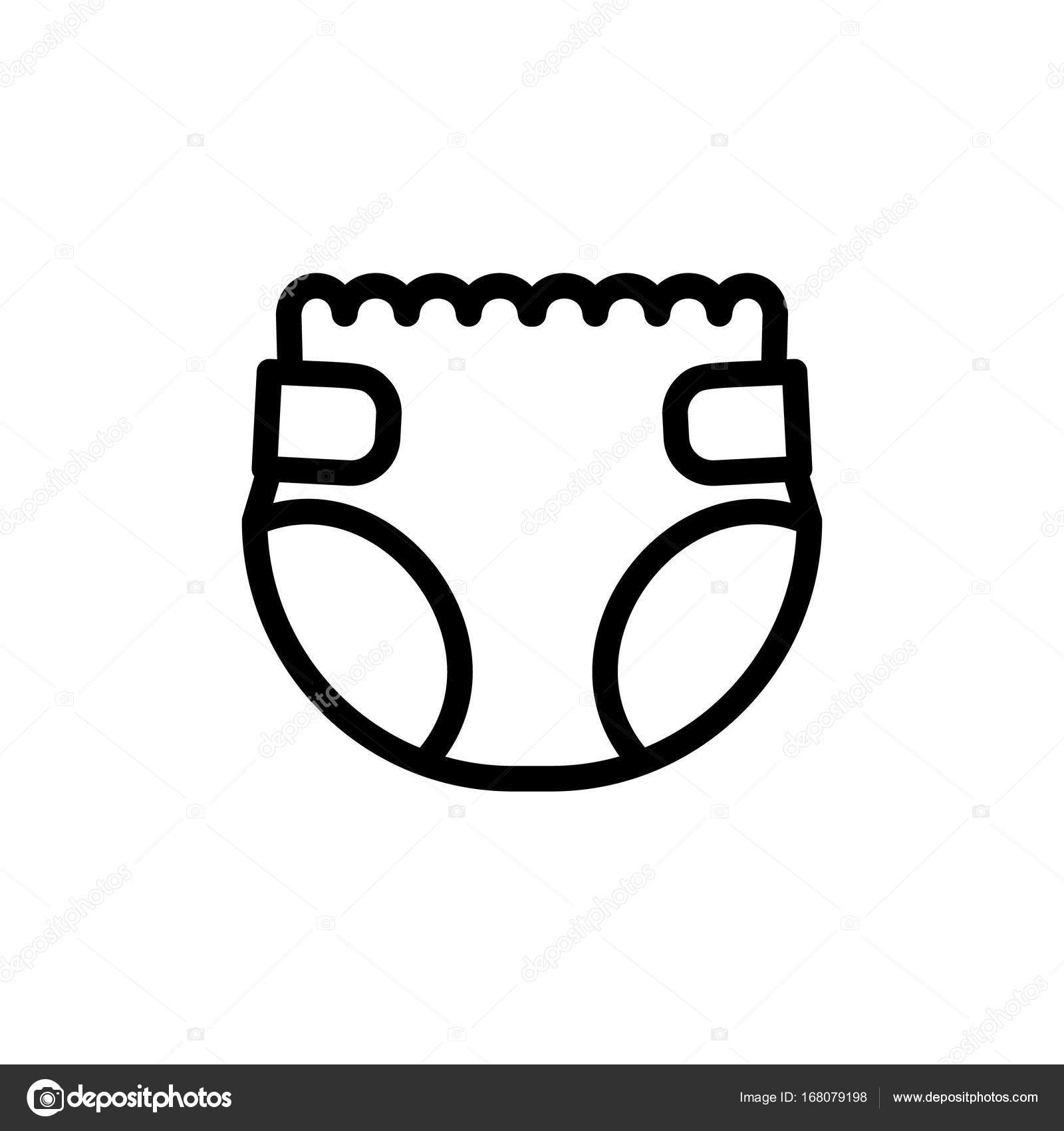 Baby Diaper Clipart Black And White