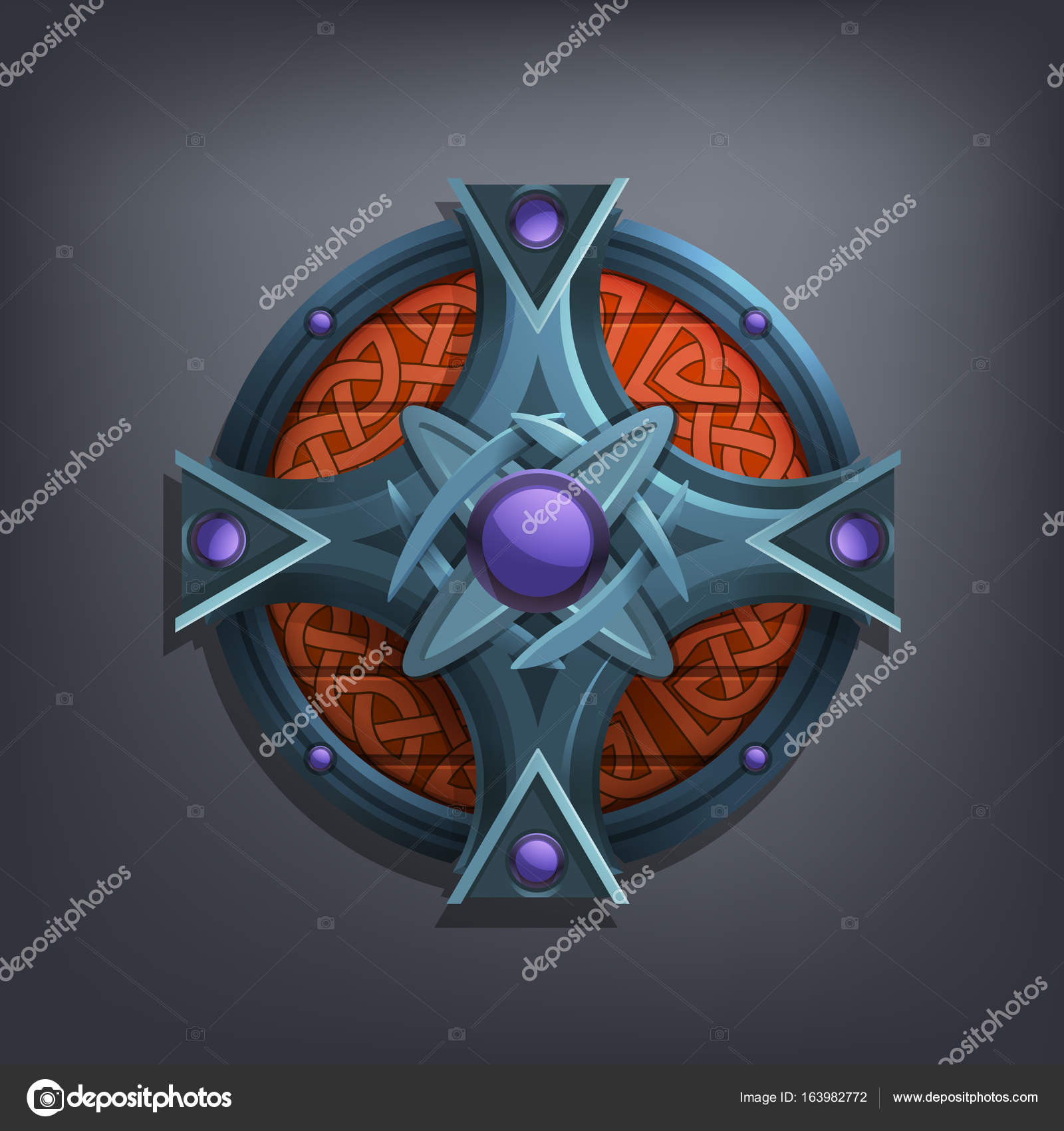 Iron fantasy shield — Stock Vector © MrDeymos #163982772