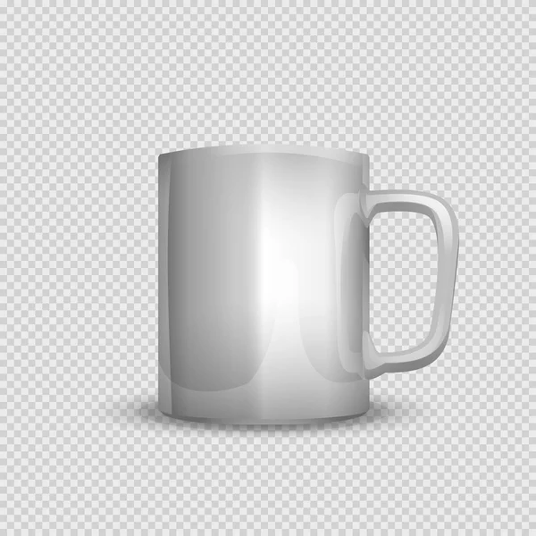 White ceramic mug. Realistic vector cup on isolated transparent ...