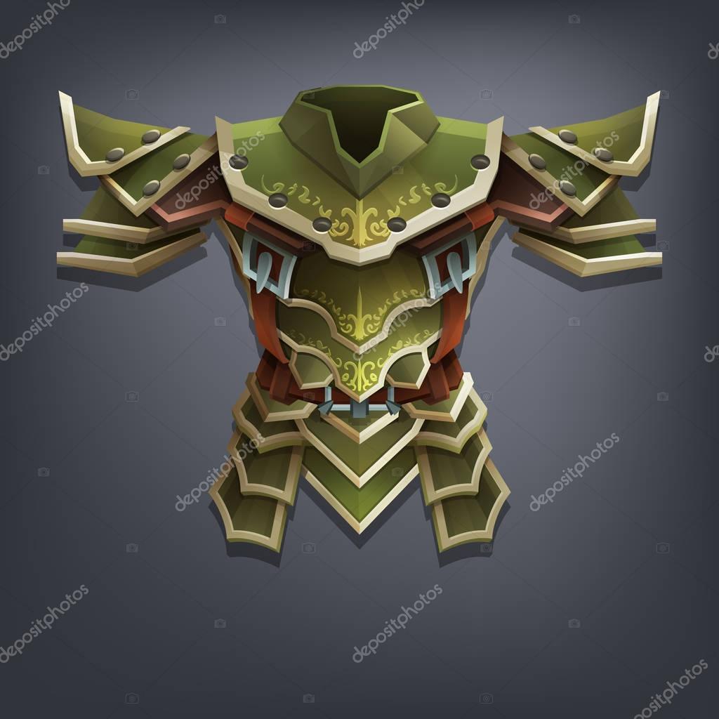 Iron fantasy chest armor — Stock Vector © MrDeymos #163981538