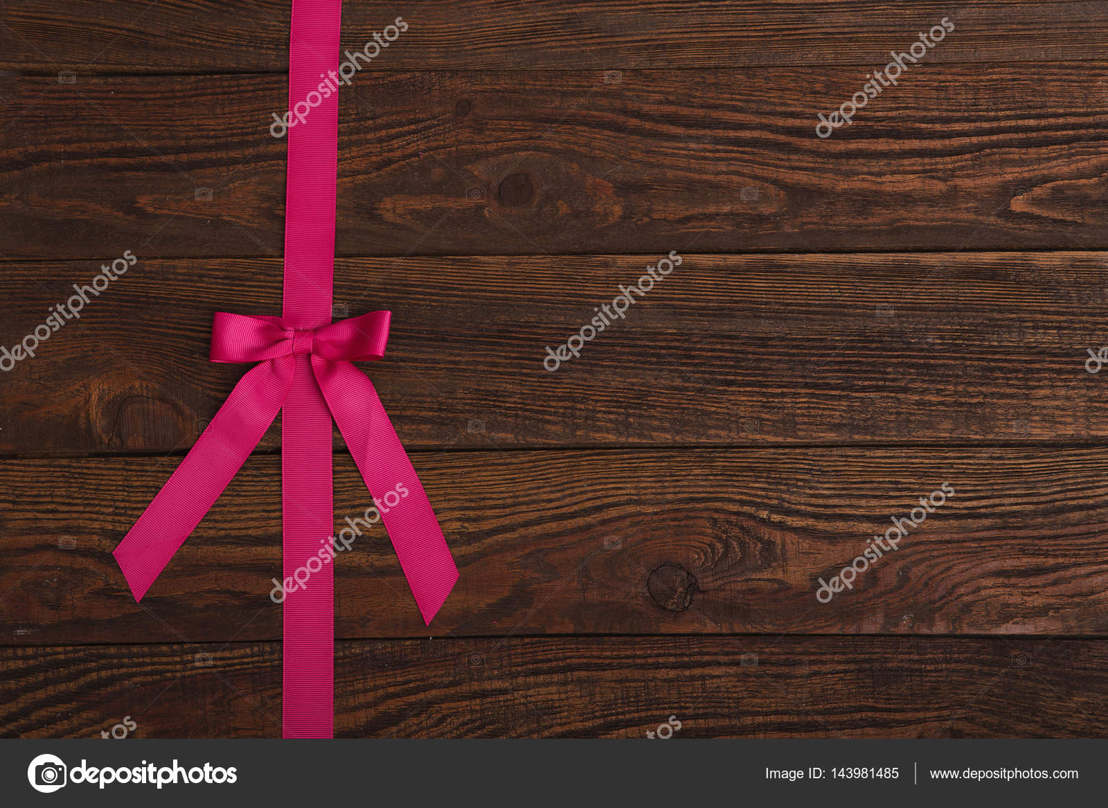 Plank wood texture background with pink ribbon Stock Photo by ...