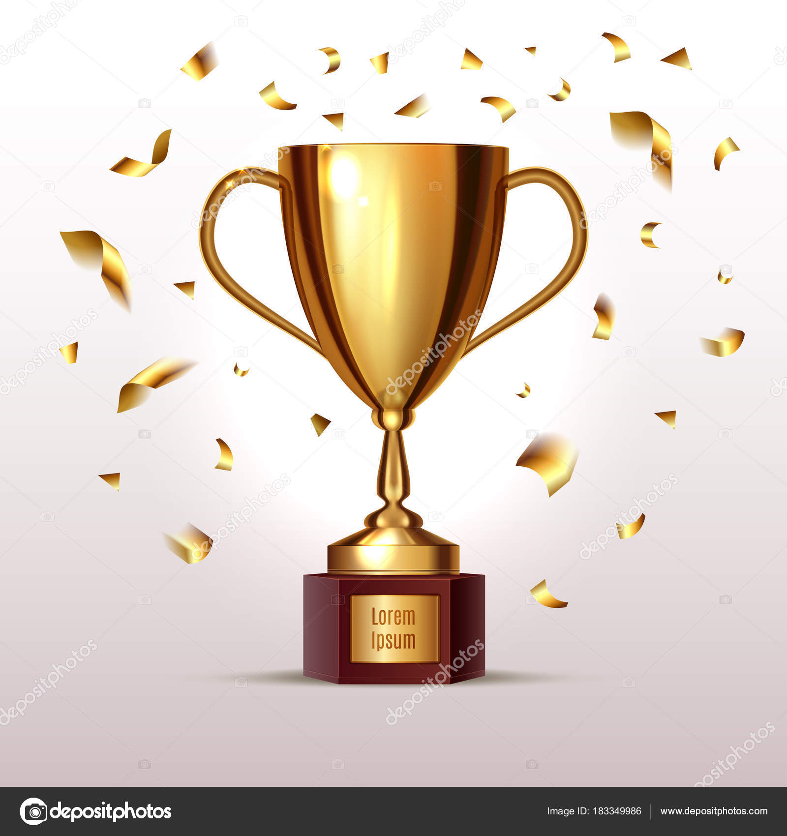 Isolated Realictic Soccer Gold Cup Place Your Text Football ...