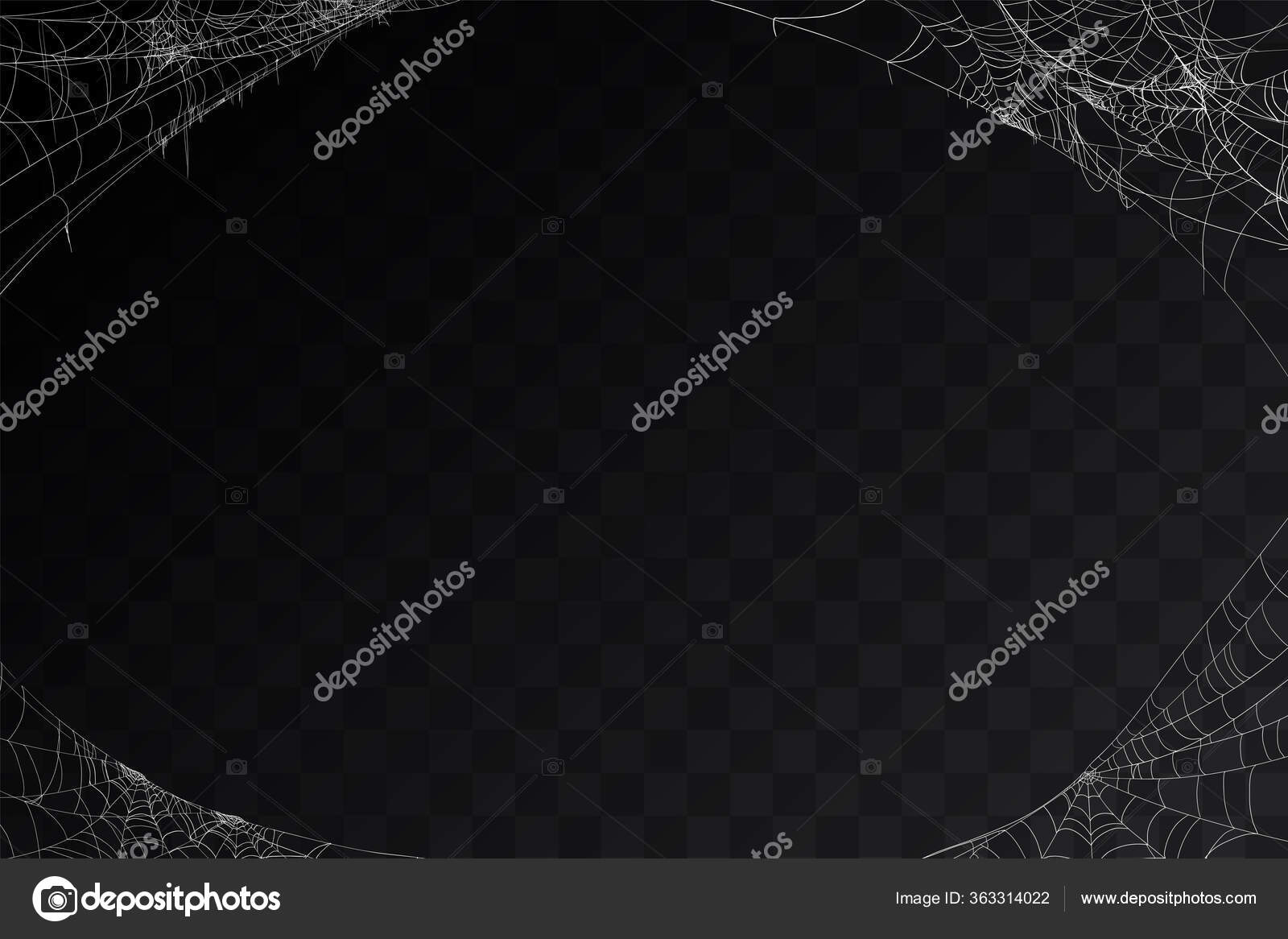 Vector Realistic Set Siderweb Cobweb Isolated Black Transparent ...
