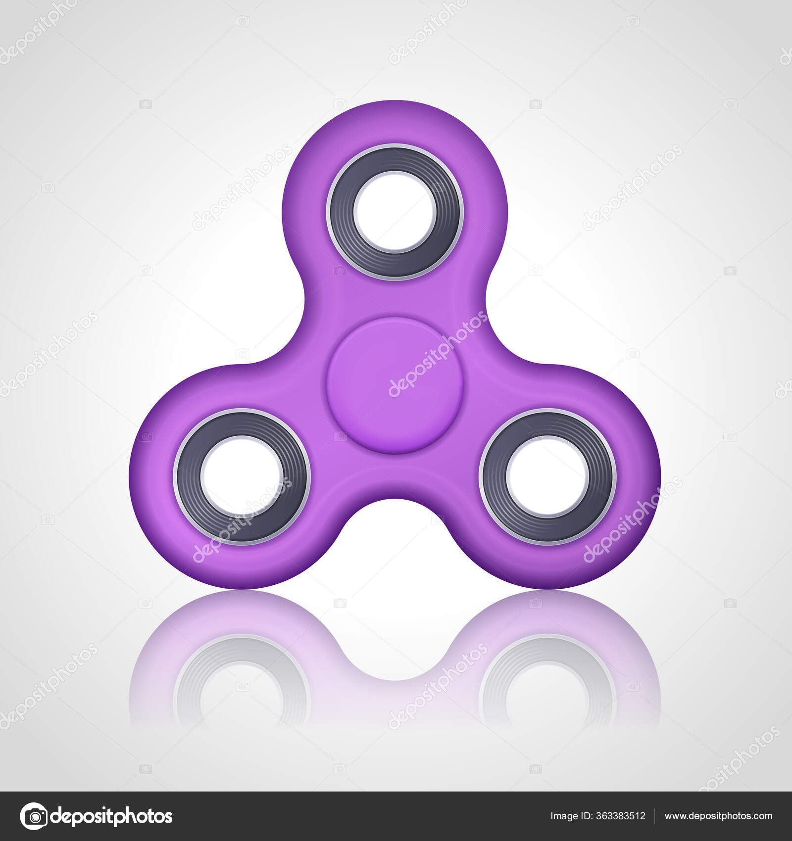 Vector Realistic Purple Hand Fidget Spinner Toy Stress Relieving White ...