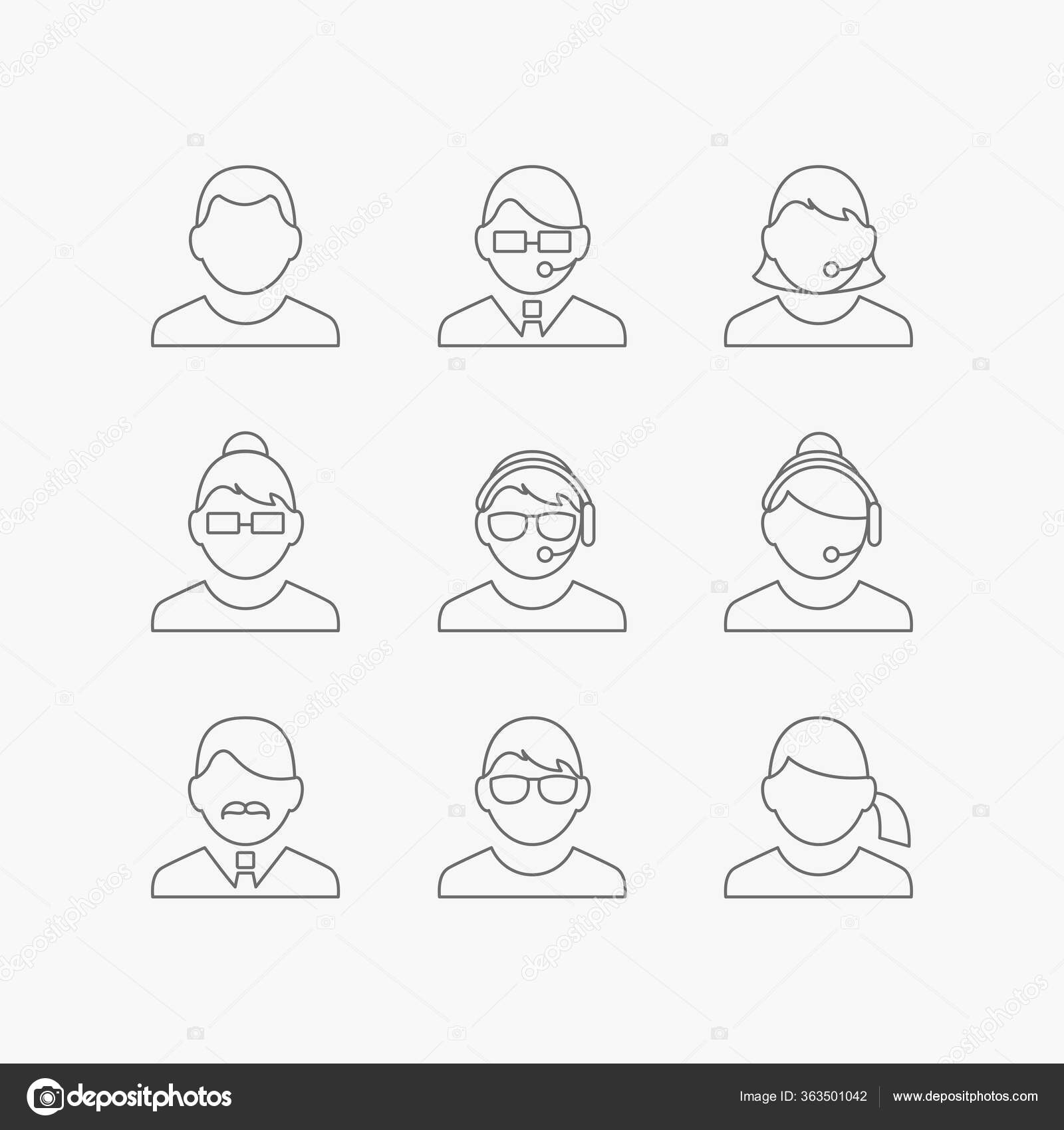 Vector User Profile Icon Set User Icons Person Icons Stock Vector Image ...