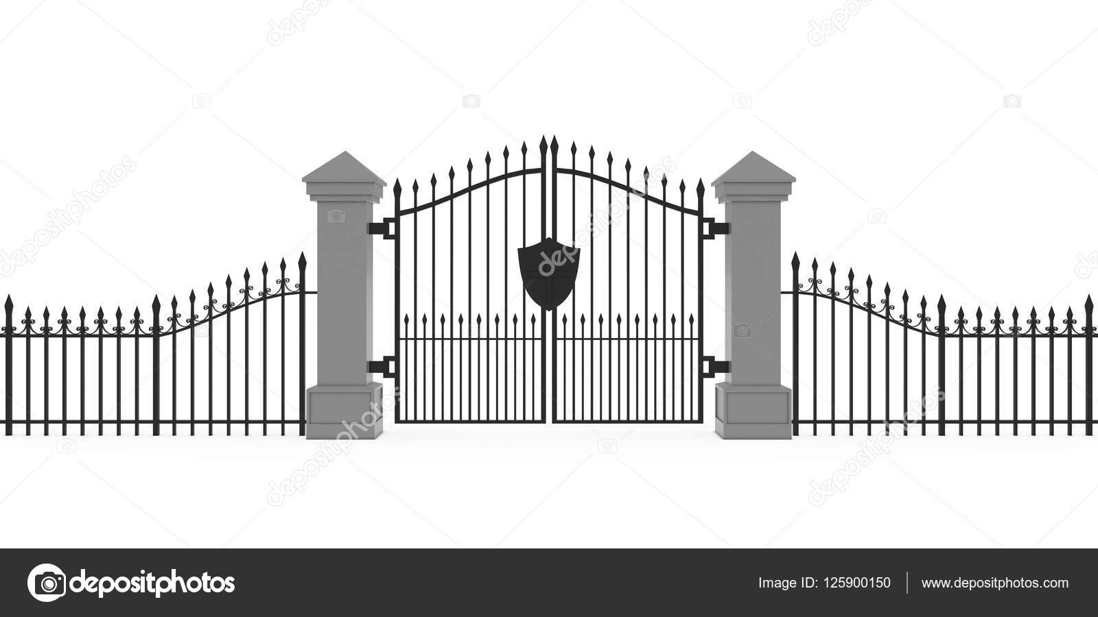 Cemetery Fence Black And White