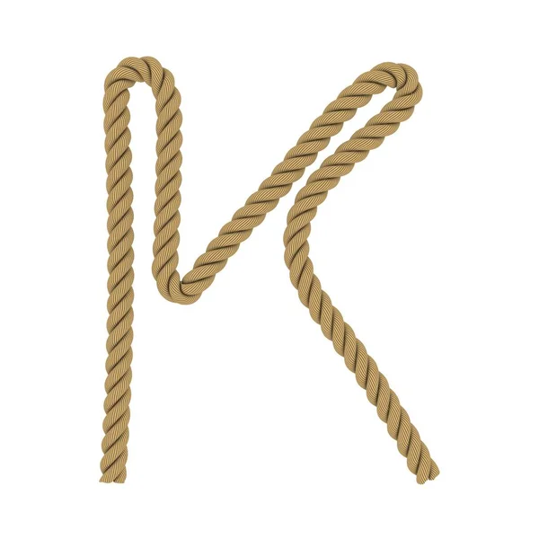 Letter M made from Rope Isolated on White 3D Illustration Stock Photo ...