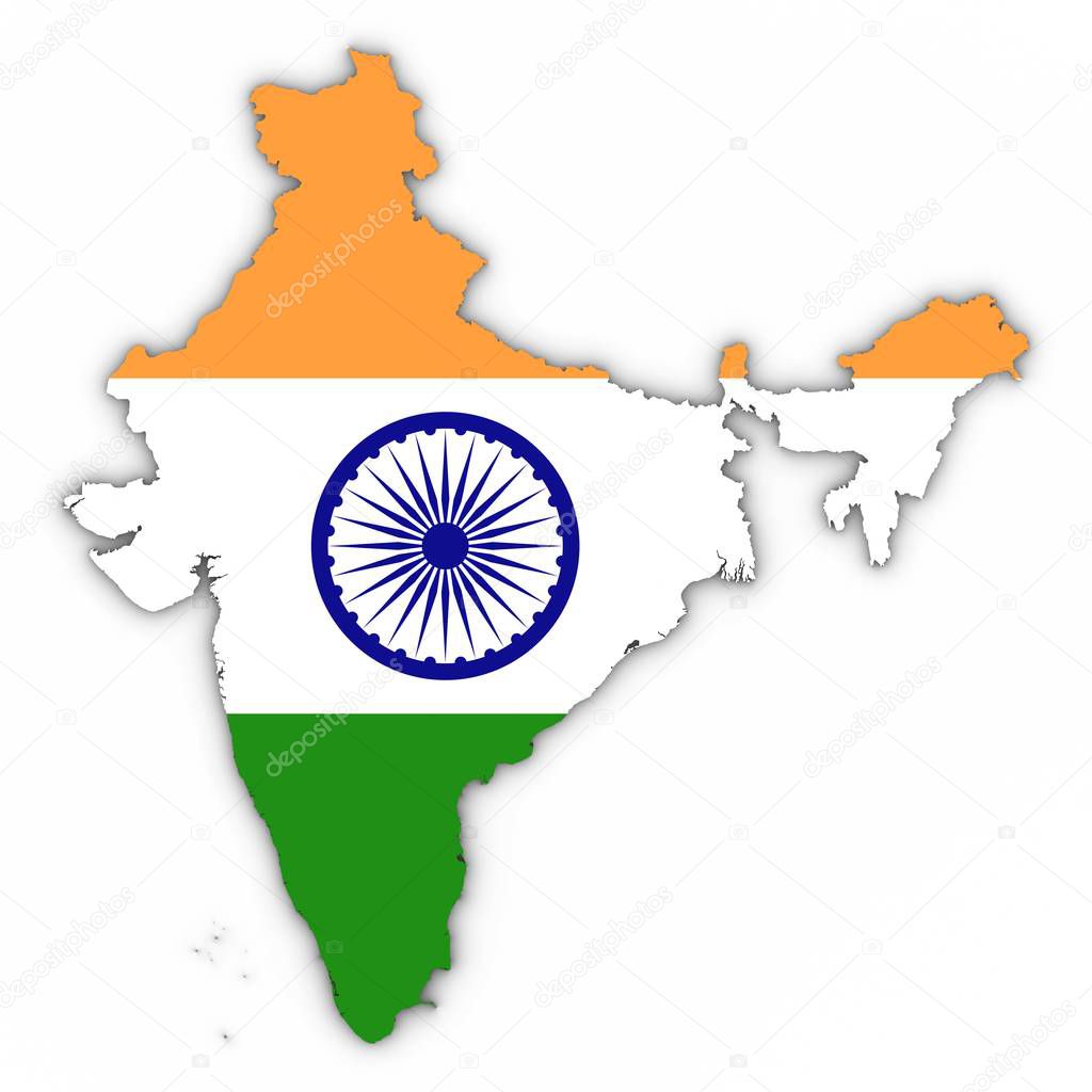 Picture Outline Of India Flag India Map Outline With Indian Flag On ...
