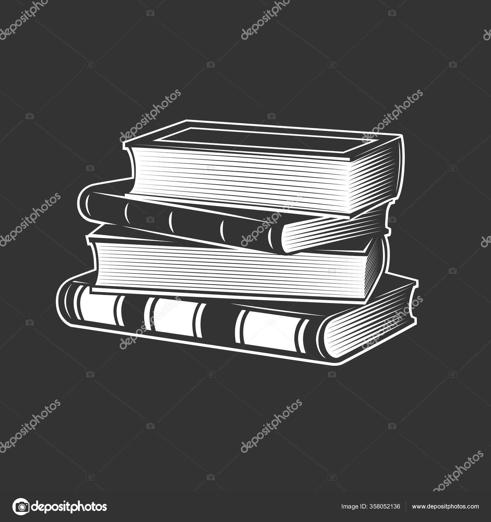 Stack Books Monochrome Style Education Info Graphic Template Design ...