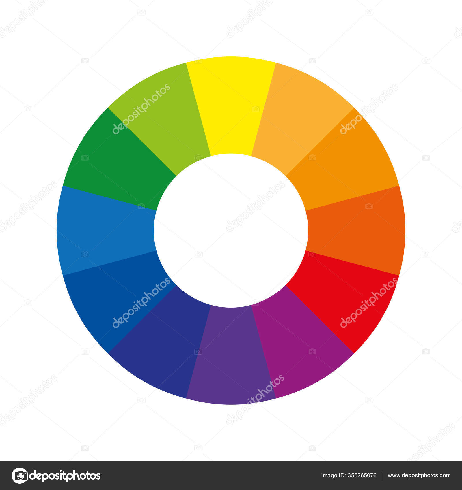 Color Wheel Color Circle Twelve Colors Which Shows Primary Colors Stock ...