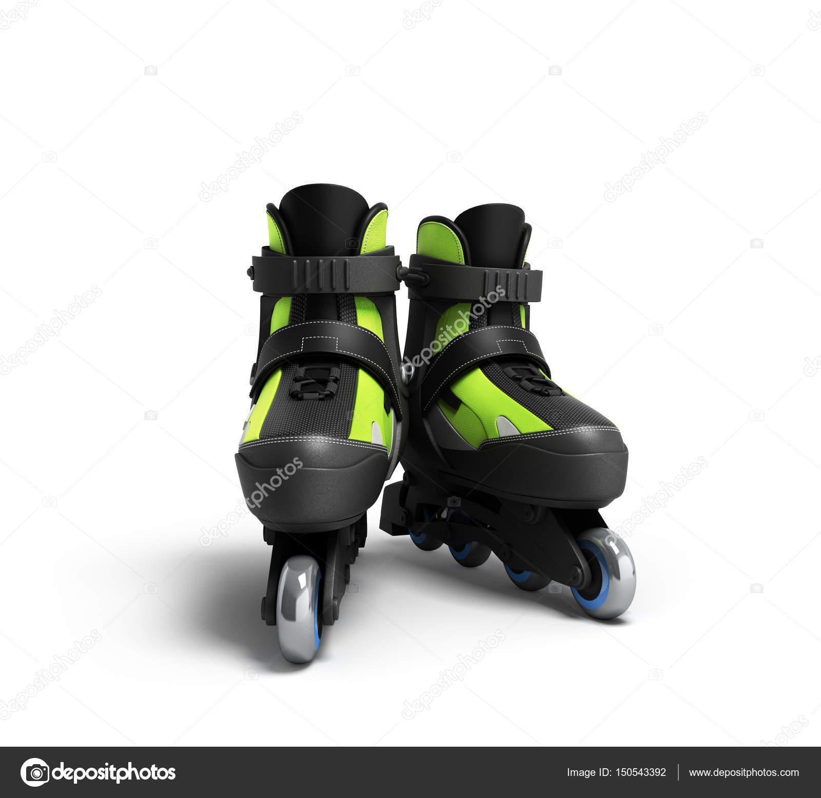 Inline rollers skates 3d render isolated on white — Stock Photo ...