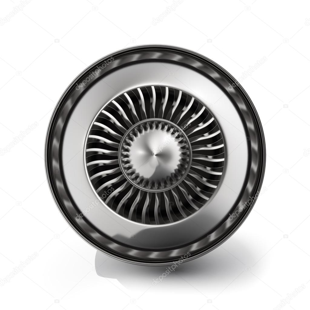 Jet engine back view isolated on white background. 3d rendering Stock ...