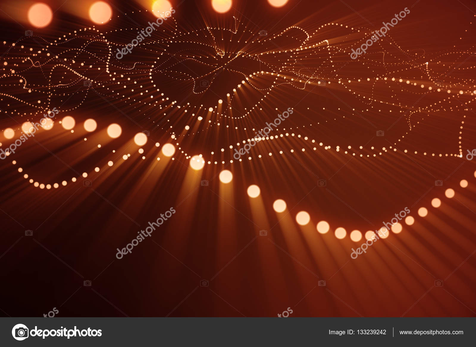 3d rendering abstract polygonal wave background with connecting dots ...