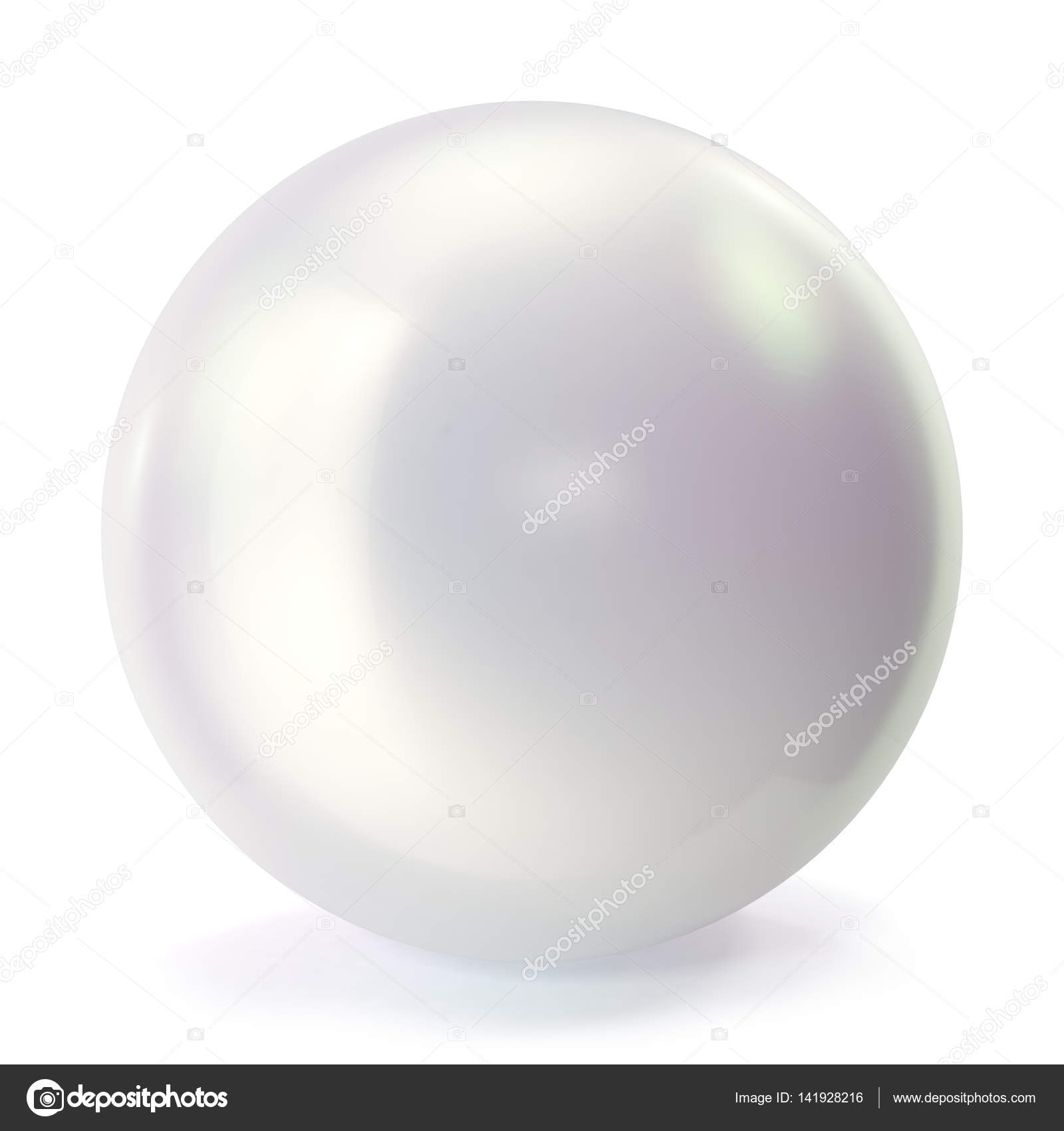 Pearl isolated on white backgorund. Oyster pearl ball for luxury ...