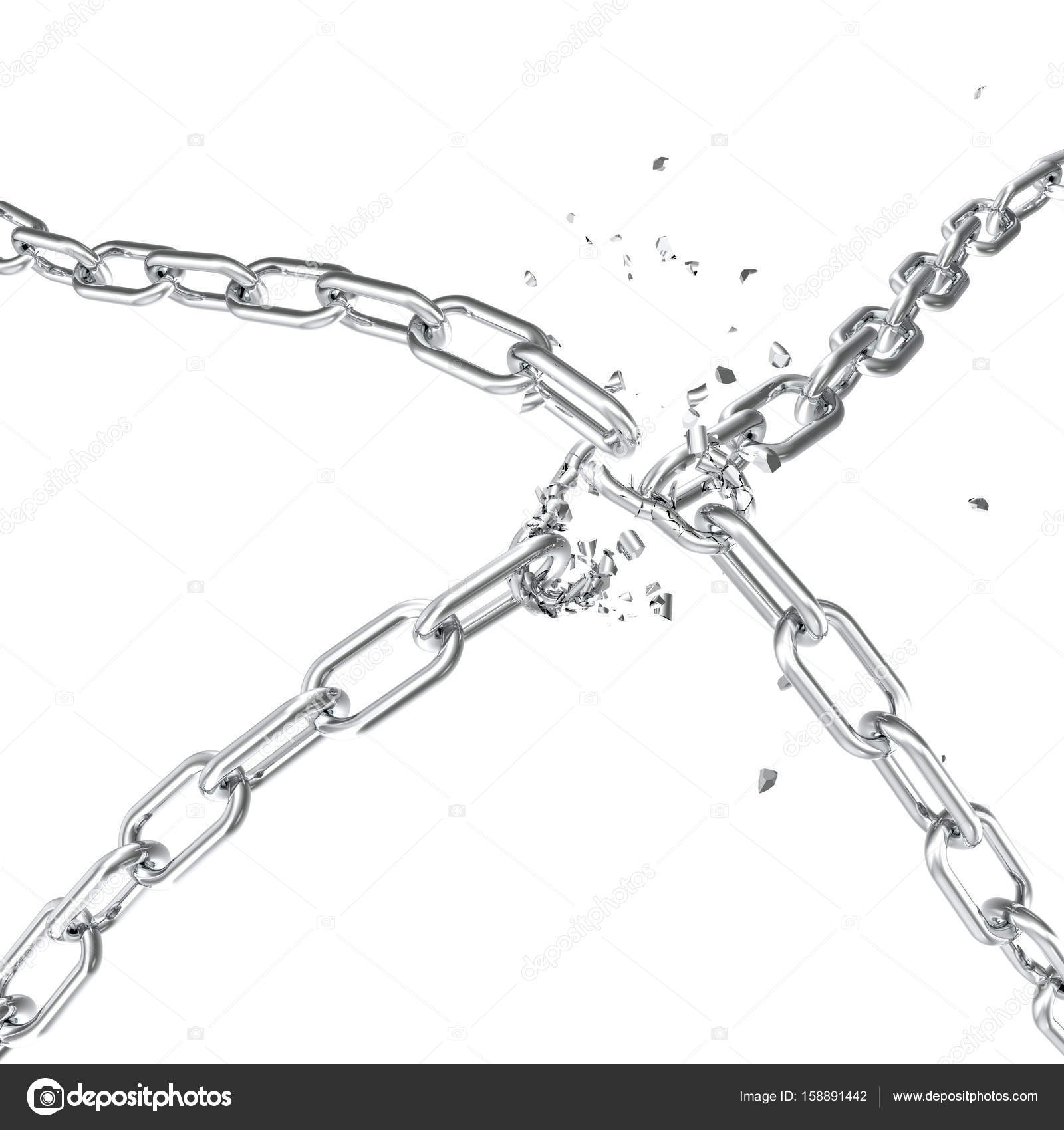 Broken Steel Broken Metal Chain Links Freedom Concept Disruption Strong ...