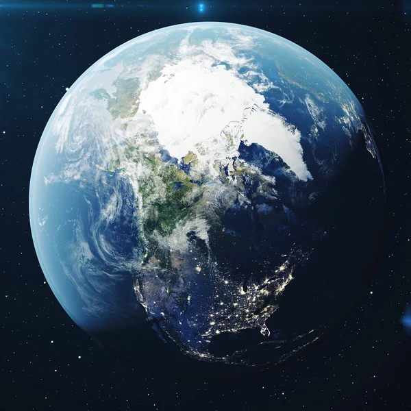 Rendering Earth Close View Top View Space Planet Earth Space — Stock ...