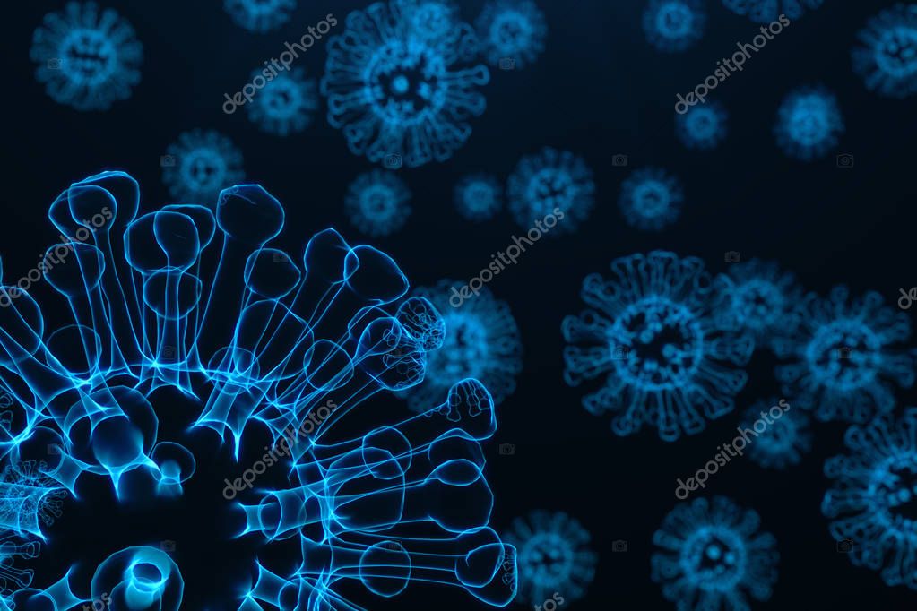 3d ilustración infección viral que causa enfermedad crónica. Virus de ...