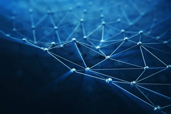 3D illustration Abstract bacgkround connection dots and lines of technology. Connection ...