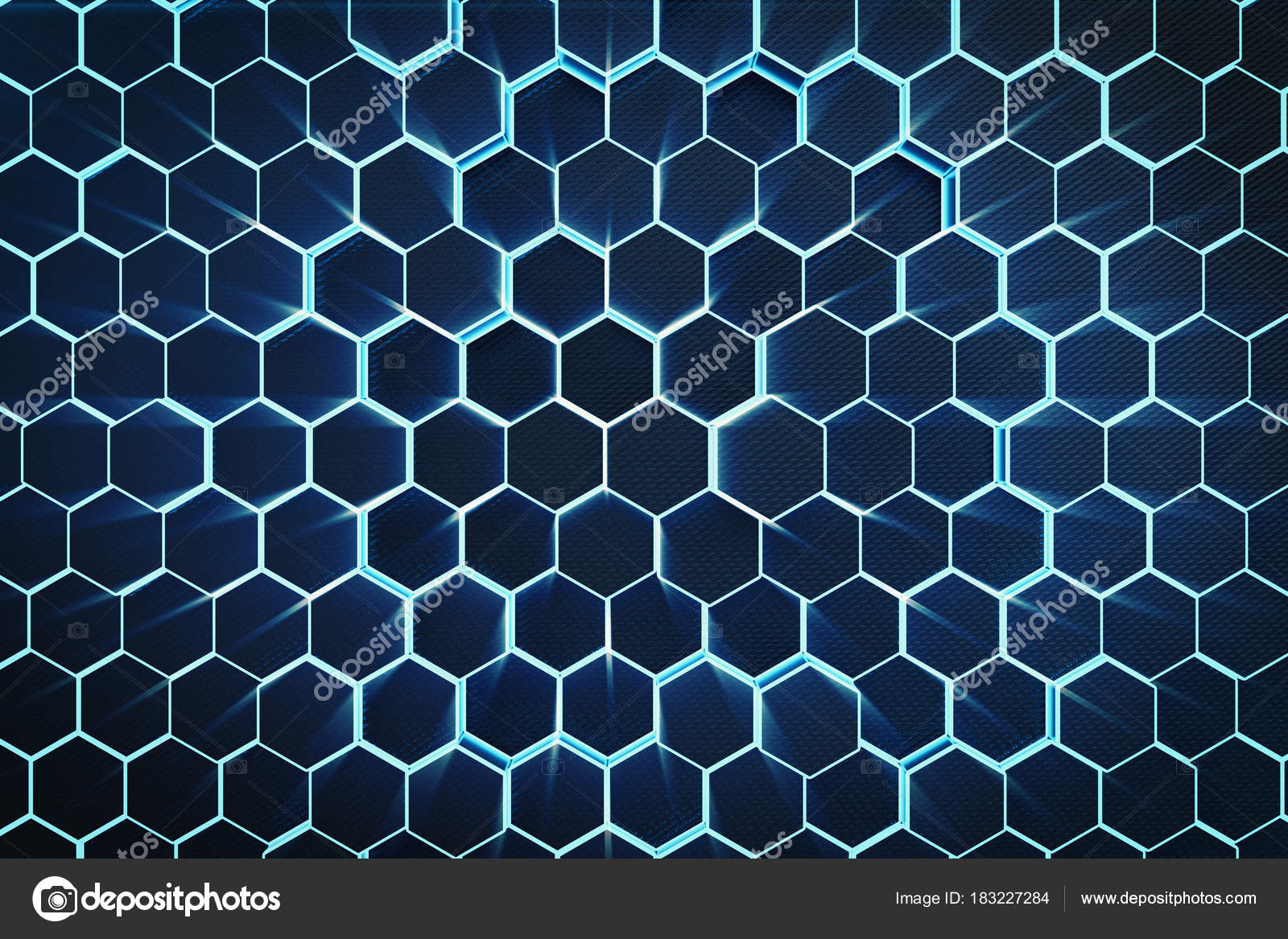 Illustration Blue Abstract Hexagonal Geometric Background Structure ...