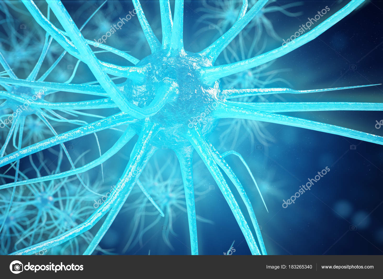 Conceptual Illustration Neuron Cells Glowing Link Knots Synapse Neuron ...