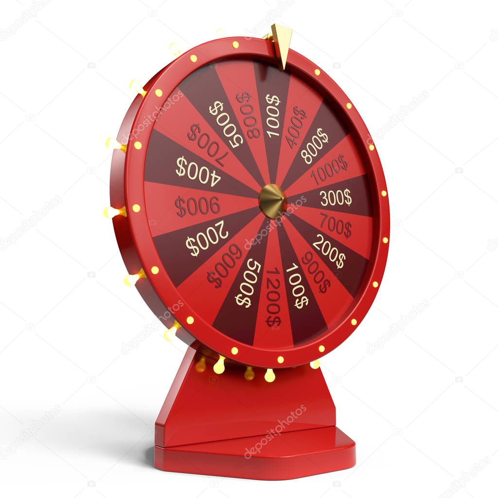 3d ilustraci n rueda roja de la suerte o la fortuna. Rueda de la ...