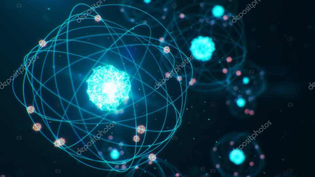 Modelo de átomo abstracto. El átomo es el nivel más pequeño de materia ...