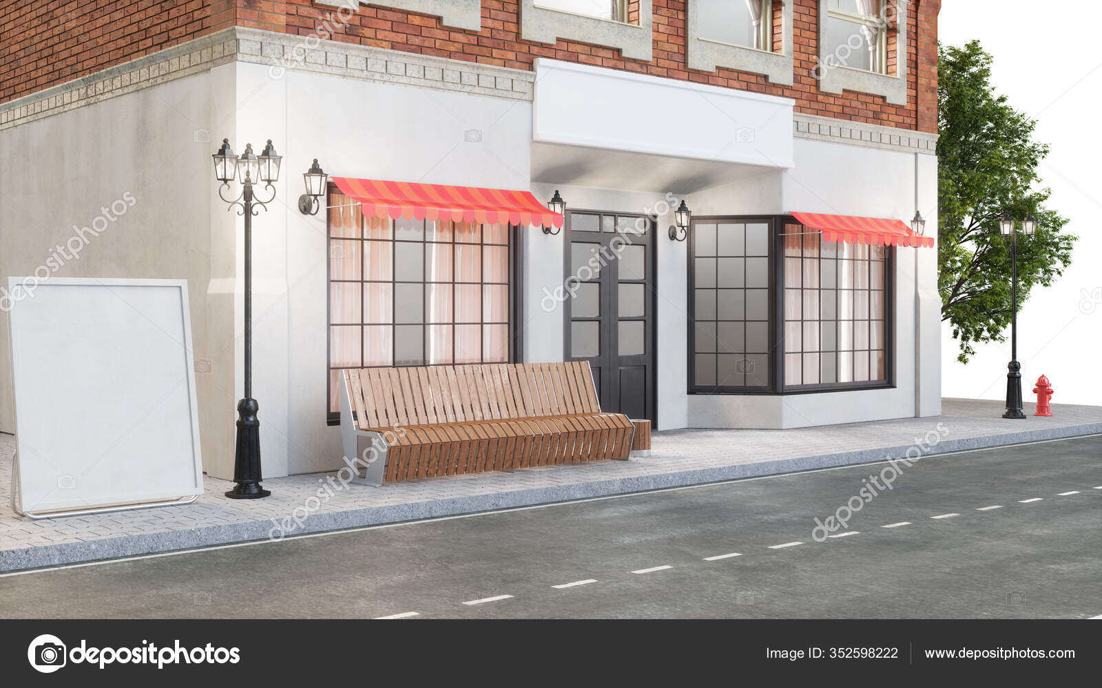 Street Bench Front View