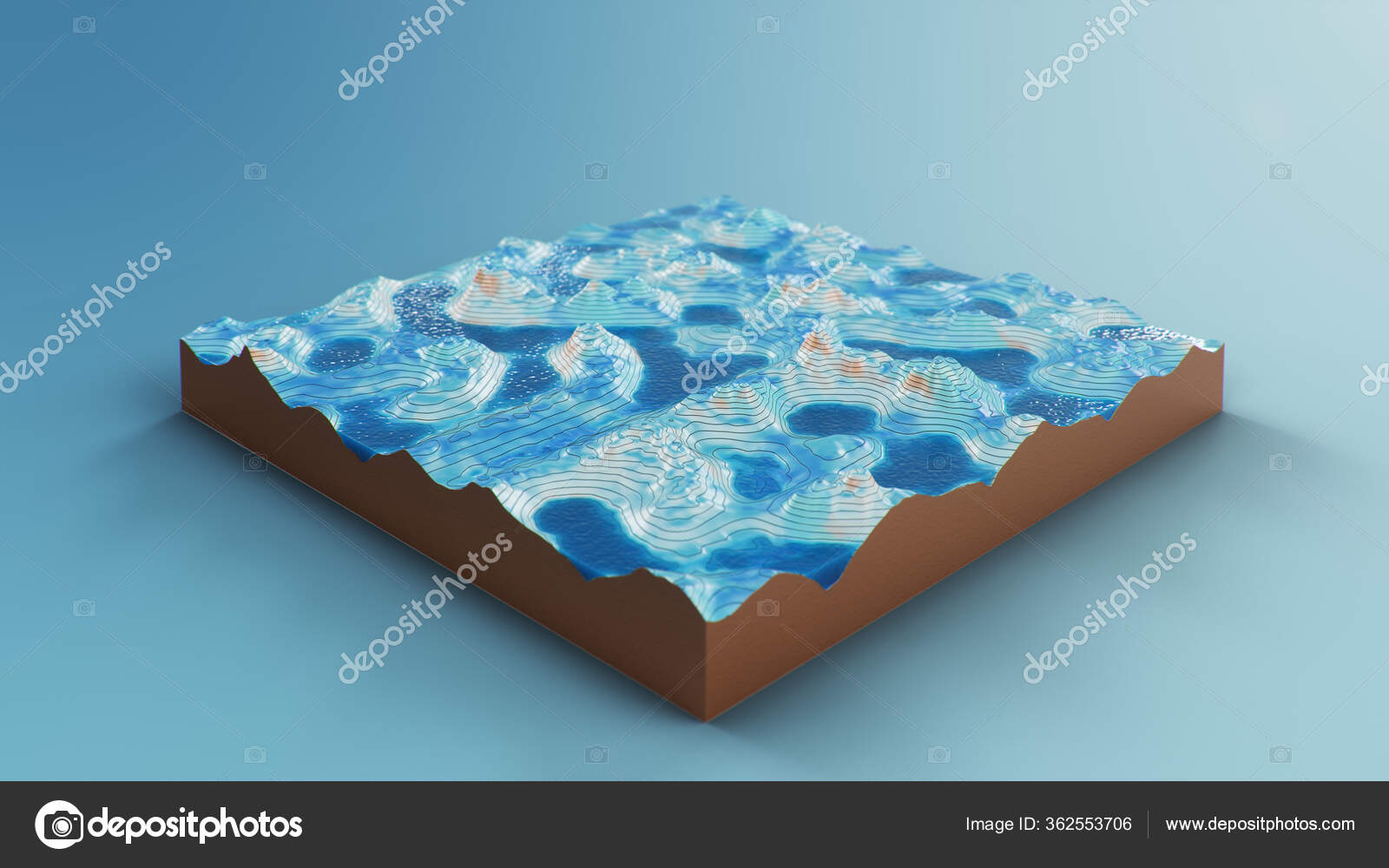 Cross Section Topographic Map Water Contour Lines Topographic Map ...