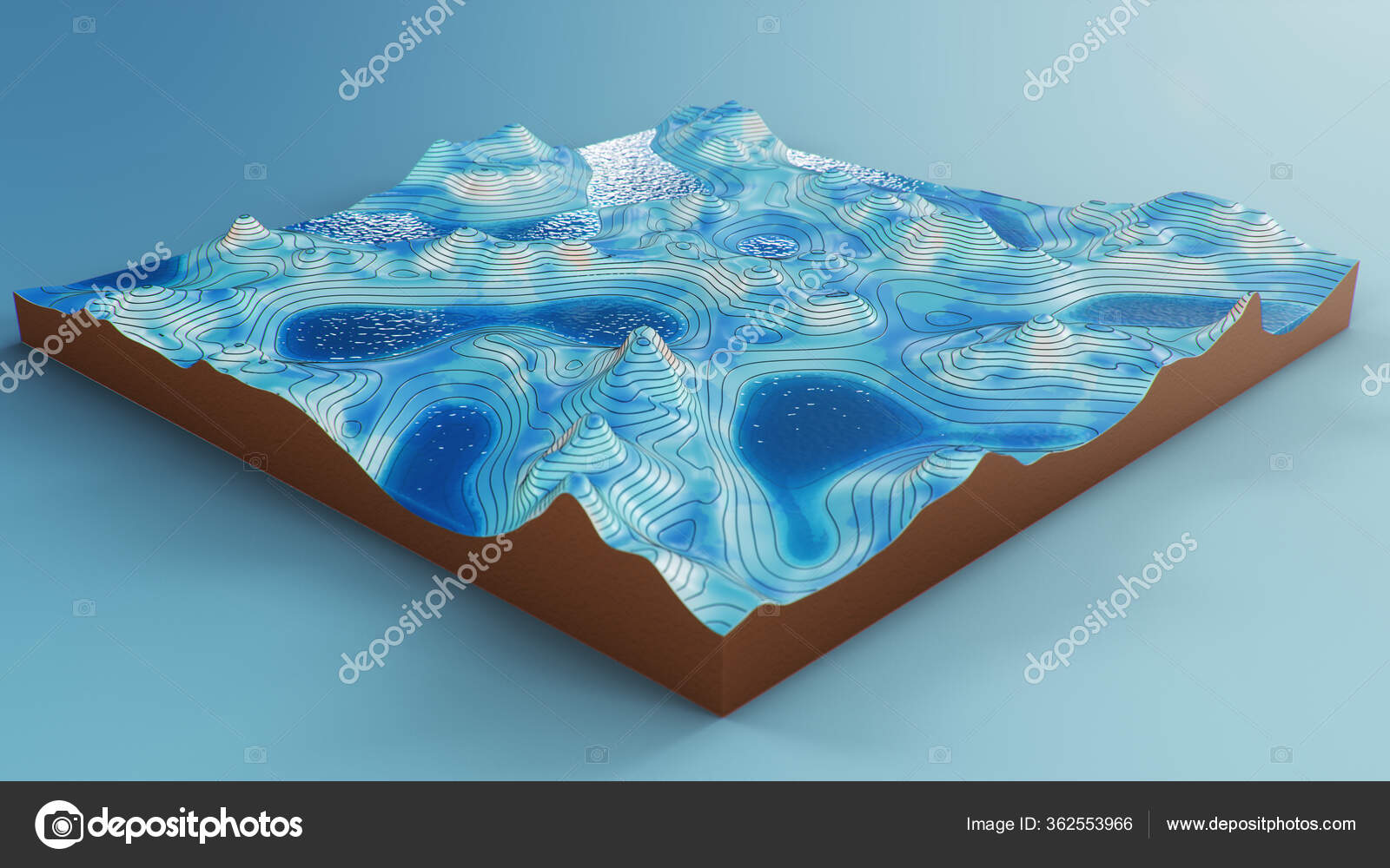 Cross Section Topographic Map Water Contour Lines Topographic Map ...