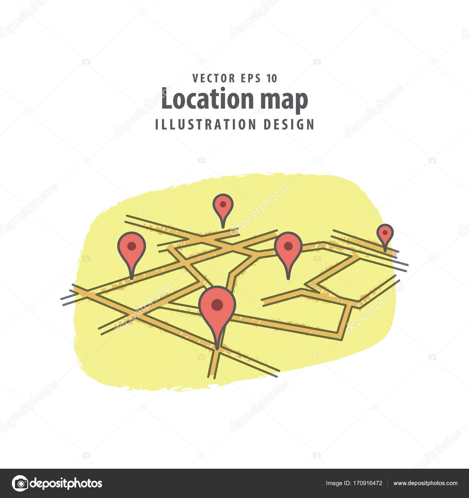 Location check in road map illustration vector background. Trave Stock ...