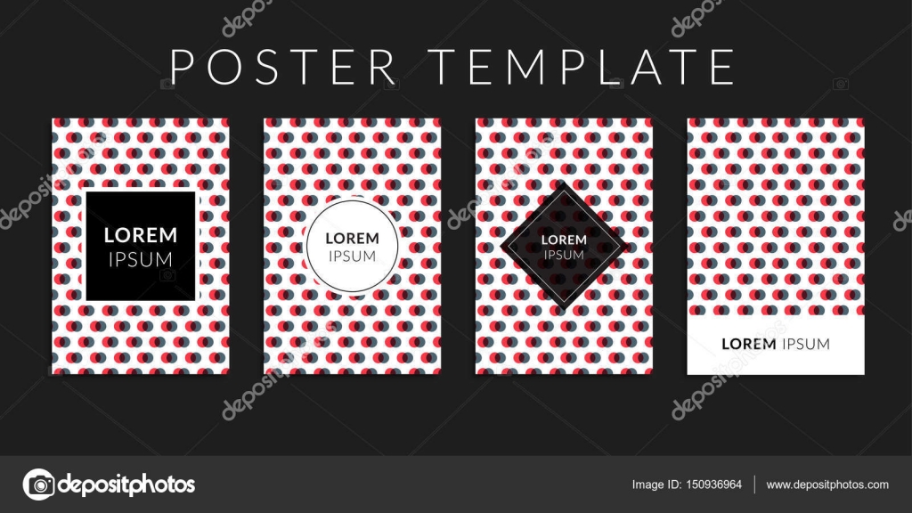 Vector illustration background set. Cover with red-grey geometric shape ...