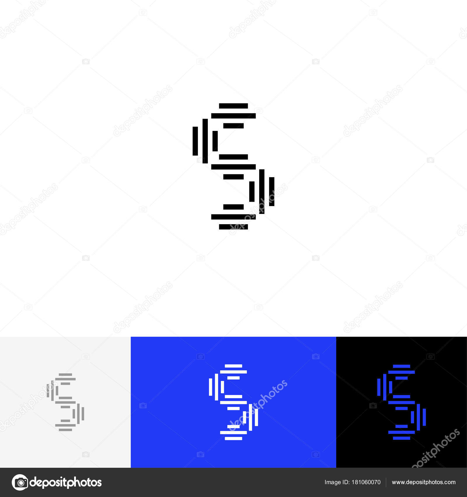 S with lines vector. Minimalism logo, icon, symbol, sign from letters s ...