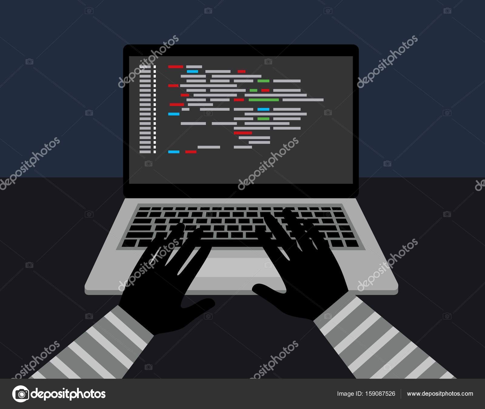 Hacker security steal your data and system with code internet. theft of ...