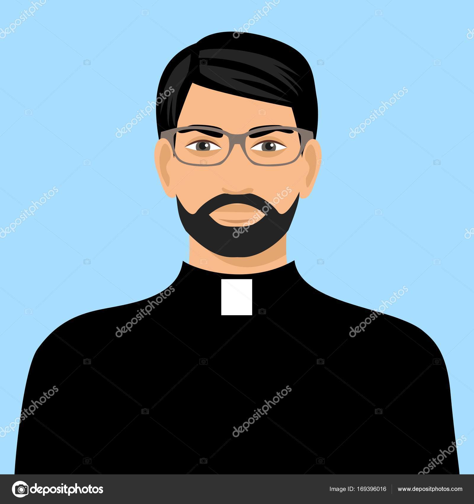 Ilustração de um padre ícone liso Design. Ilustração dos desenhos ...